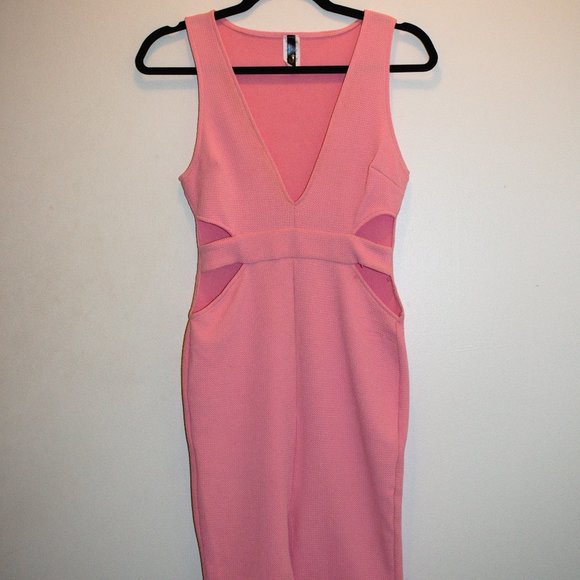GoJane | Dresses | Sexy Baby Pink Dress With Open Sides And Deep V ...